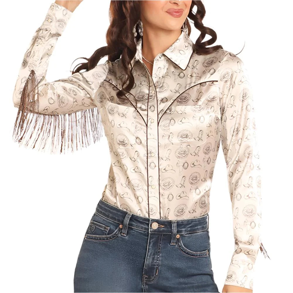 4517 Rock & Roll Ladies Satin Western Shirt – El Rodeo Western Wear
