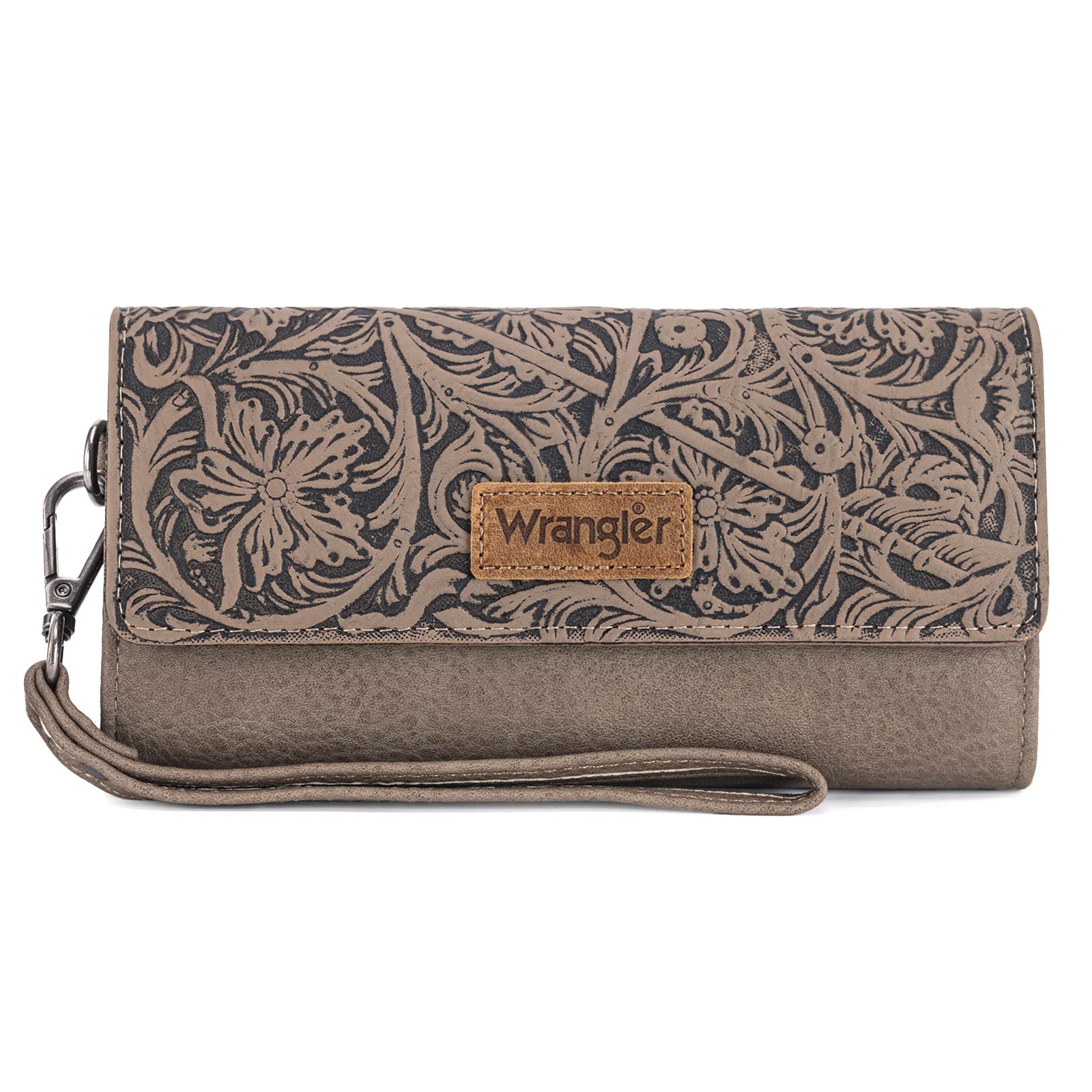 WG196-W056 Wrangler Western Floral Tooled Tri-fold Wallet – El Rodeo ...